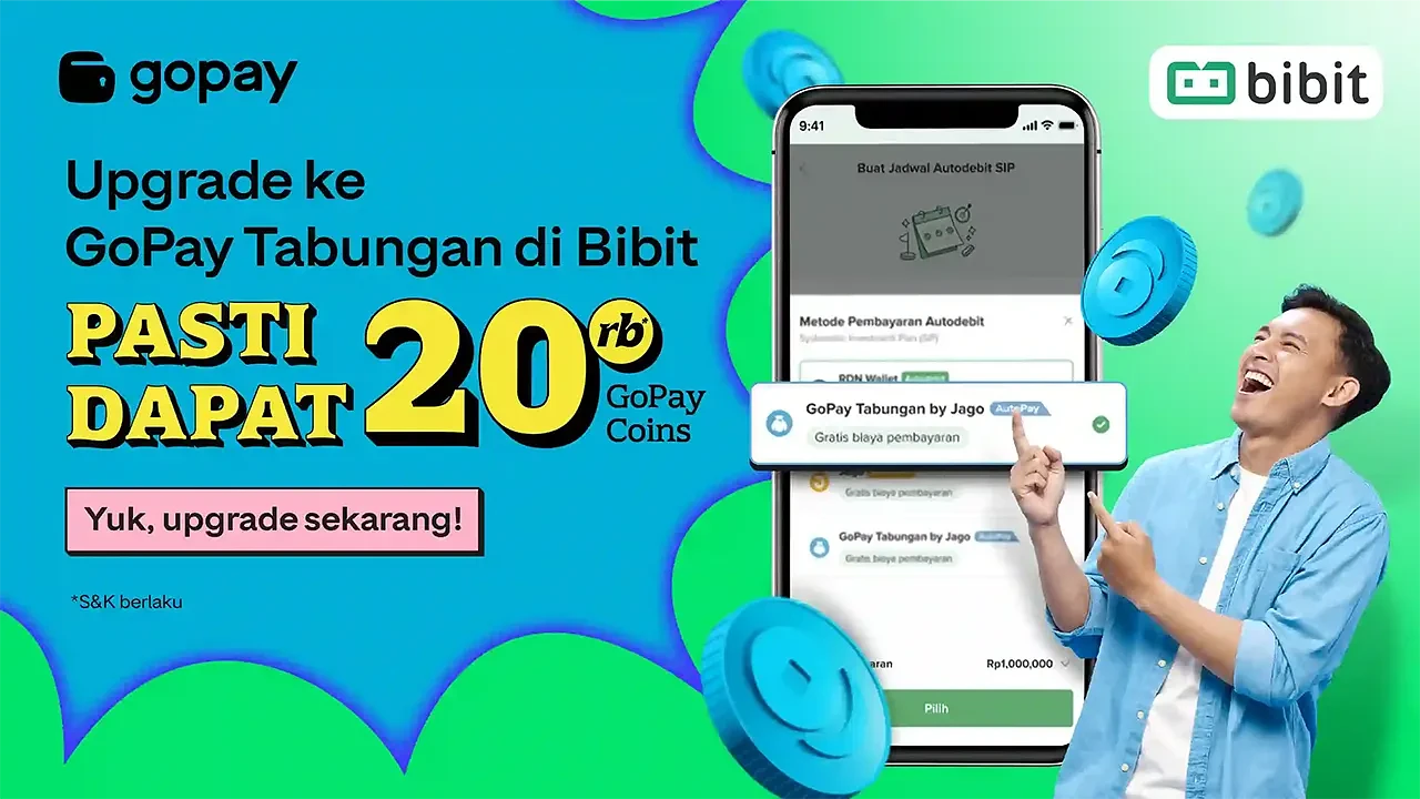 Upgrade GoPay Tabungan by Jago di Bibit, Bonus s.d. 20.000